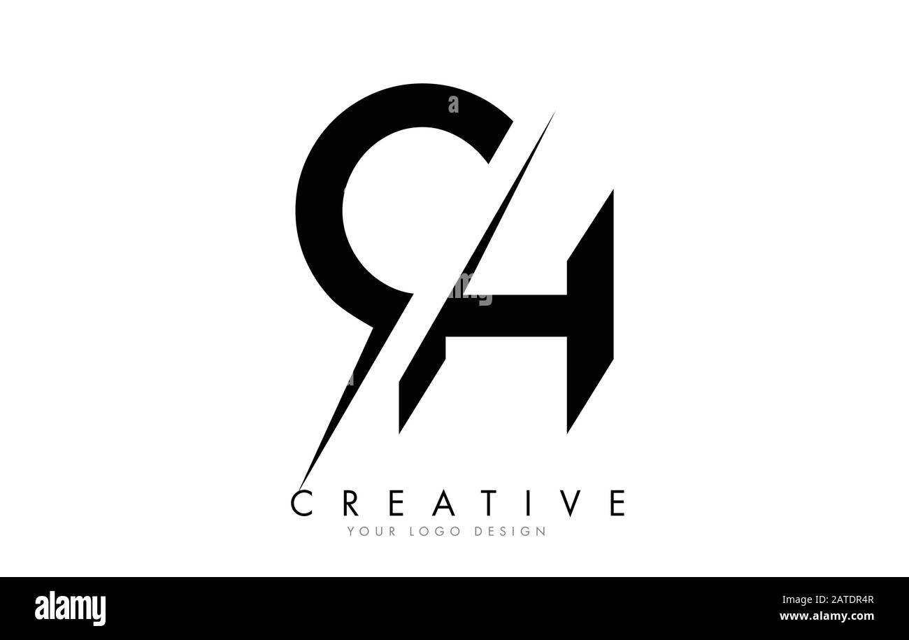 CH C H Letter Logo Design with a Creative Cut. Creative logo design ...
