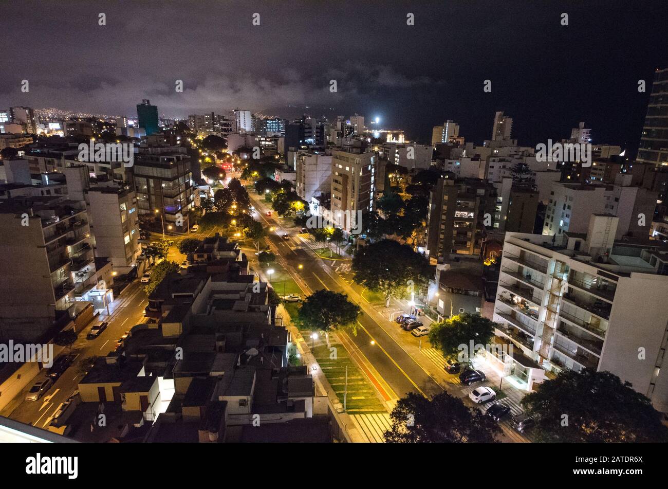 Panoramic night view of Lima, Peru Stock Photo - Alamy