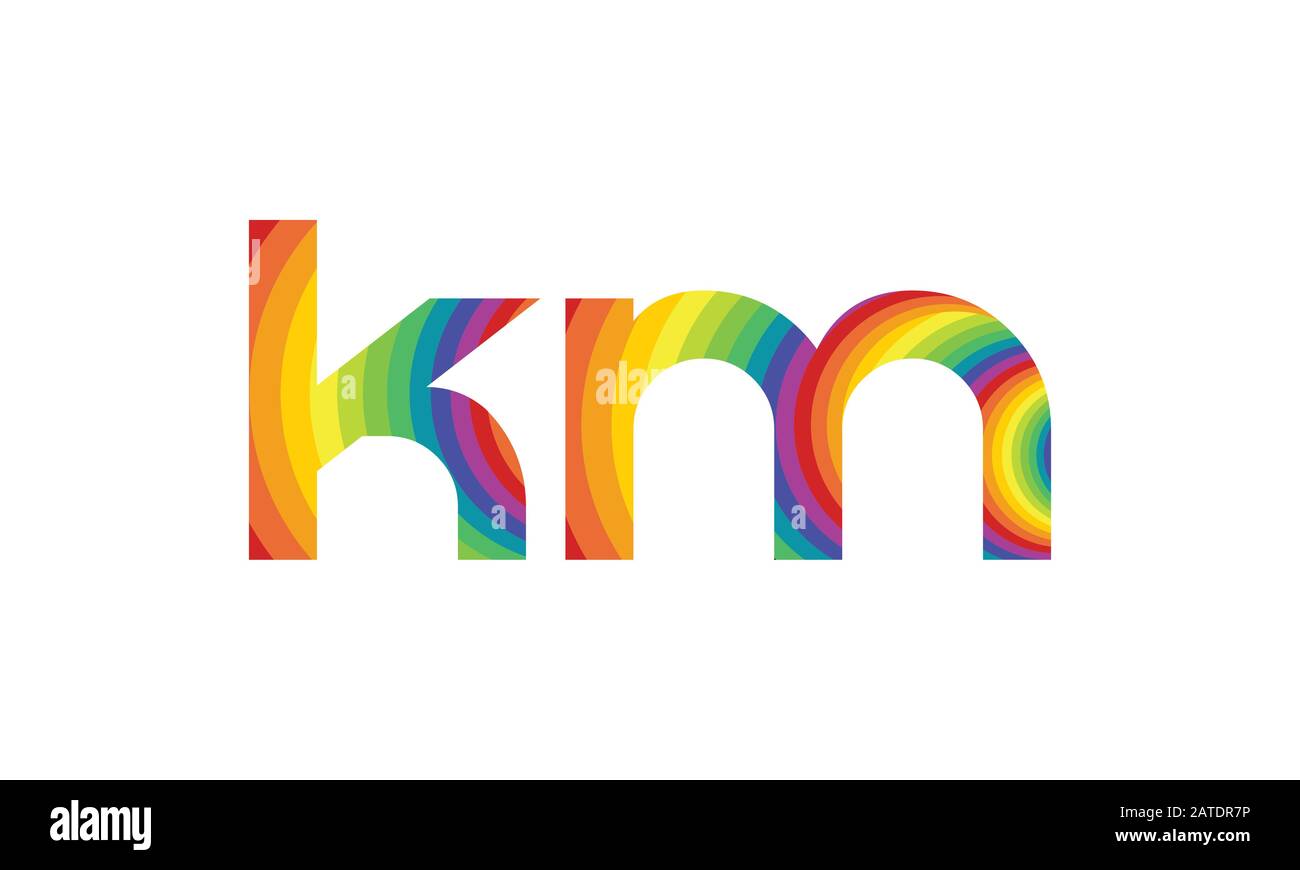 Initial ALphabet KM Logo Design vector Template. Abstract Letter KM ...