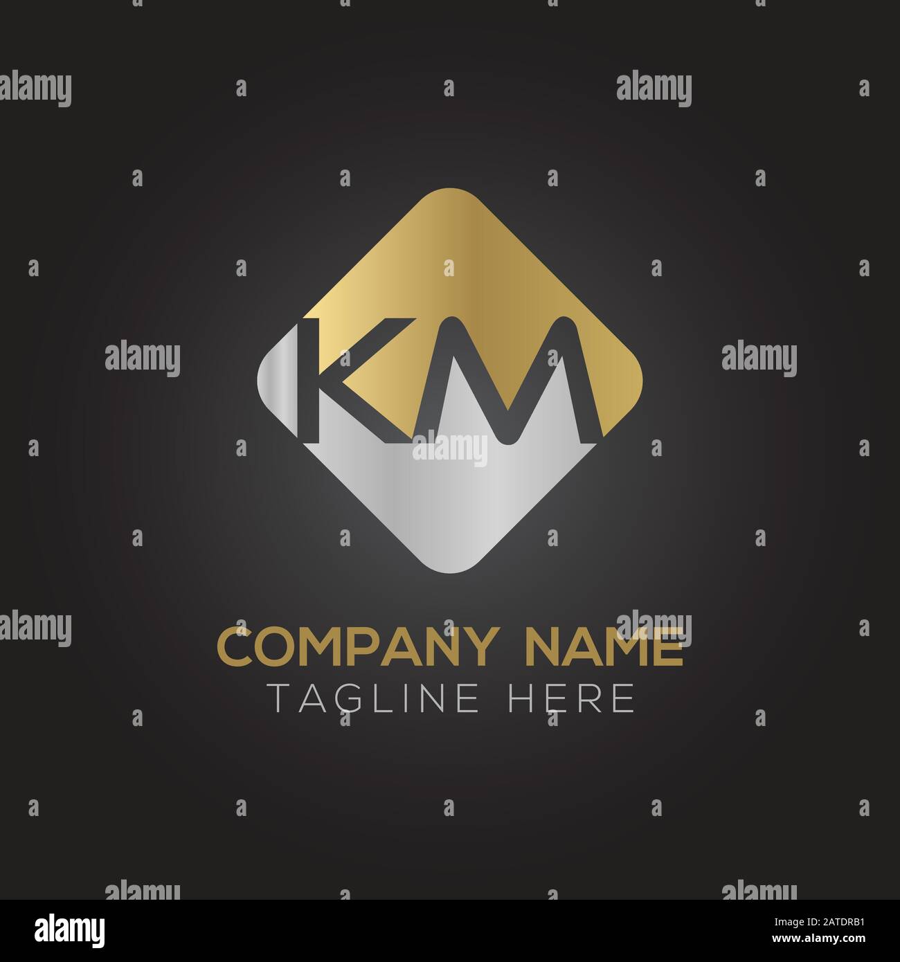 Initial ALphabet KM Logo Design vector Template. Abstract Letter KM ...