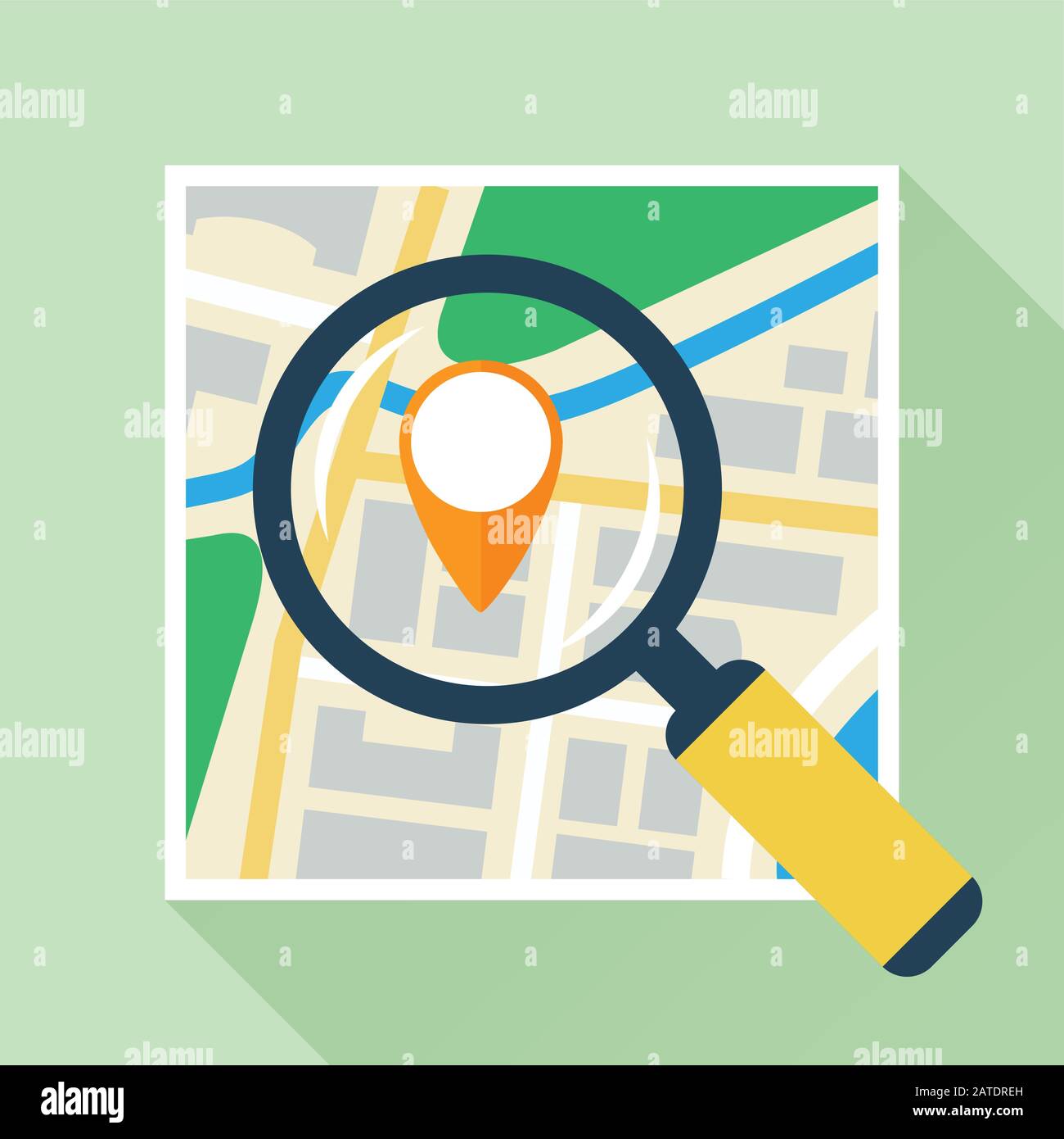 Magnifying glass on a map Stock Vector Images - Alamy