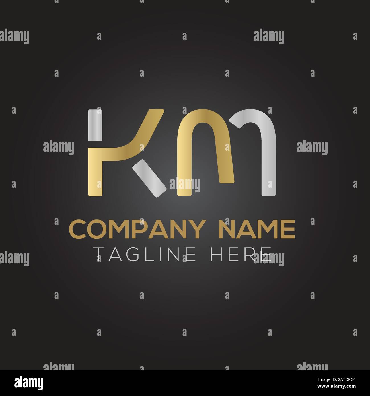 Initial ALphabet KM Logo Design vector Template. Abstract Letter KM ...