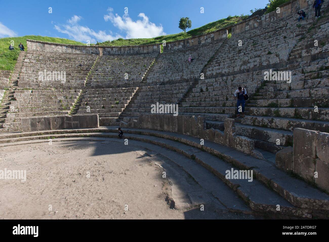 The amphitheatre at the Ancient Roman ruins of Djemilla, A UNESCO World ...