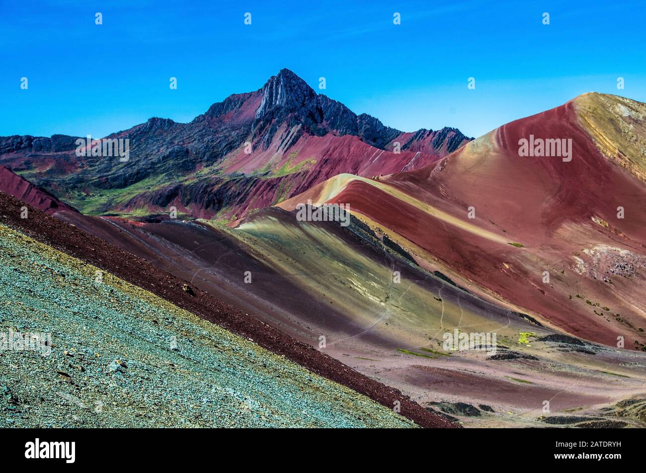 Vinicunca, Peru - Rainbow Mountain (5200 m) in Andes, Cordillera de los ...