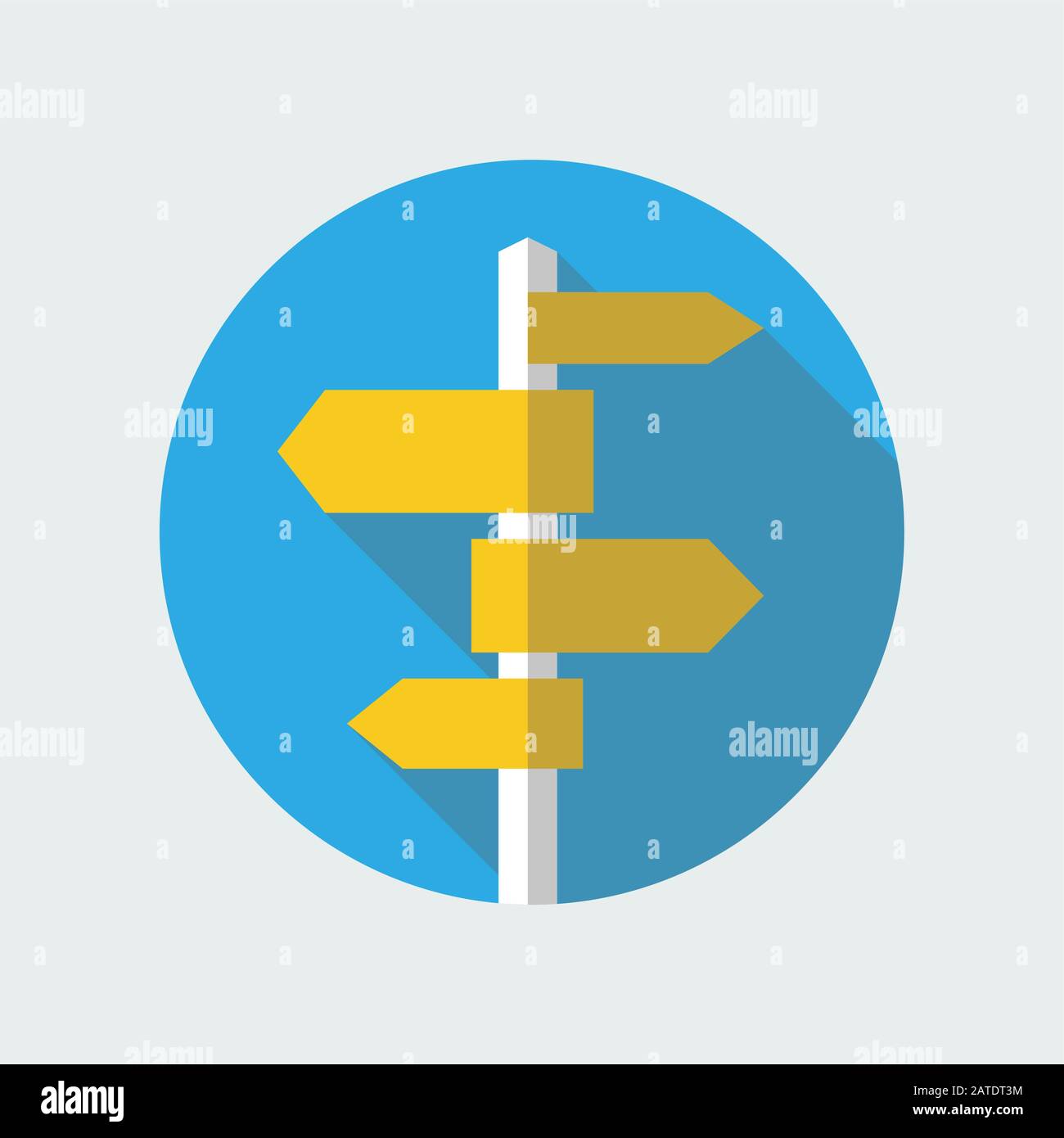 Road sign flat icon. Signpost icon in flat style. Blank template for ...