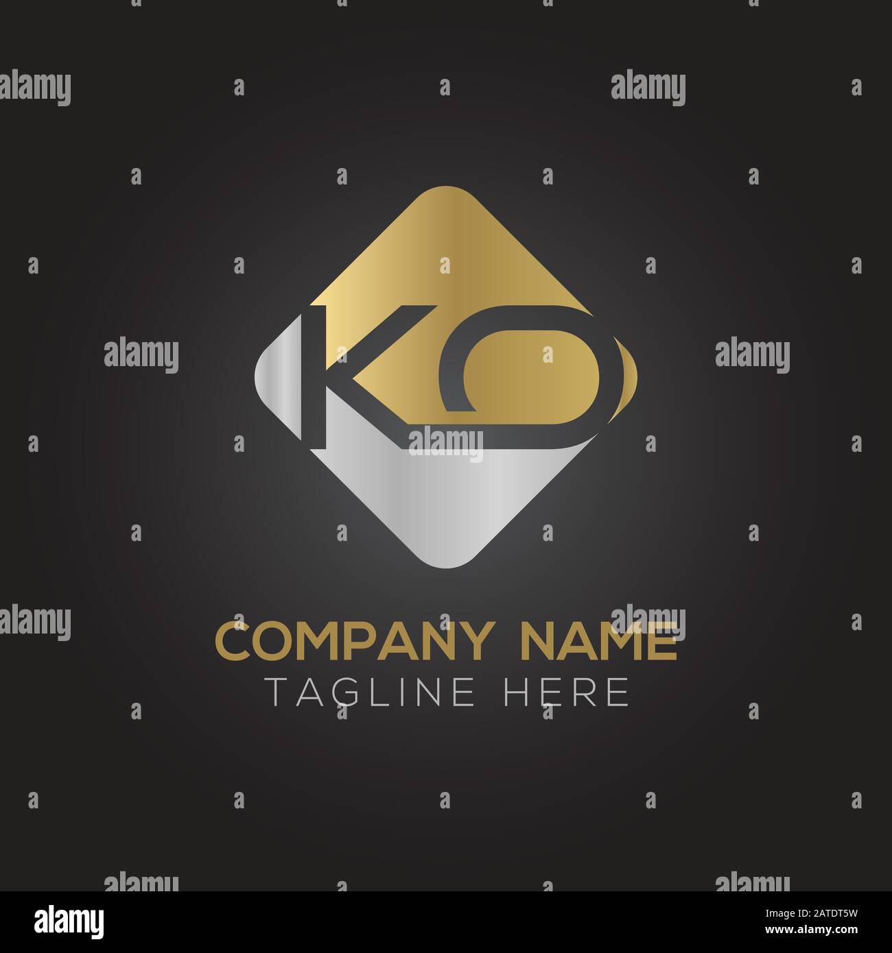 Initial ALphabet KO Logo Design vector Template. Abstract Letter KO ...