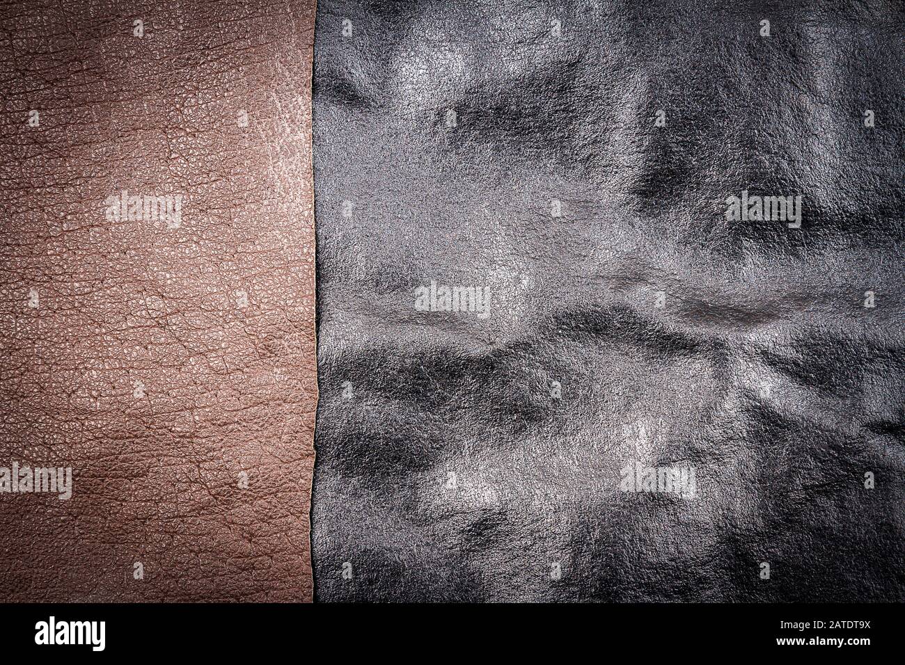Genuine brown and black leather texture background. Abstract vintage ...