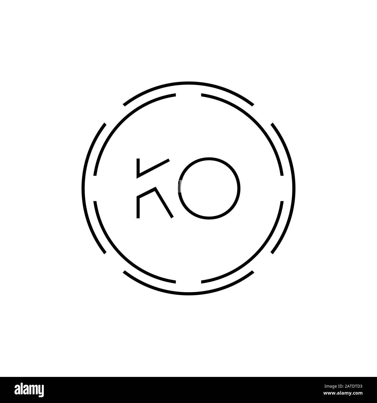 Initial ALphabet KO Logo Design vector Template. Abstract Letter KO ...