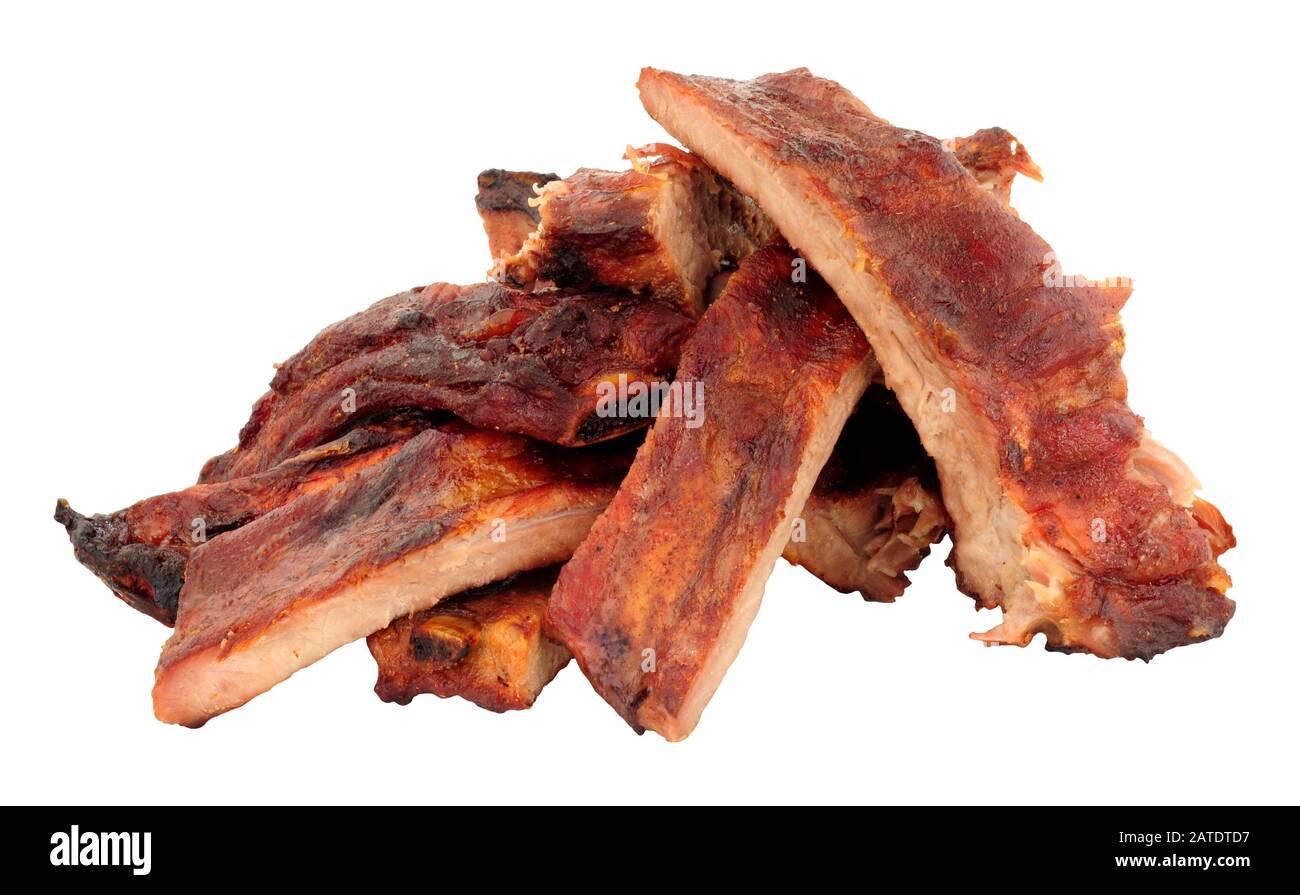Chinese style mini pork ribs isolated on a white background Stock Photo ...