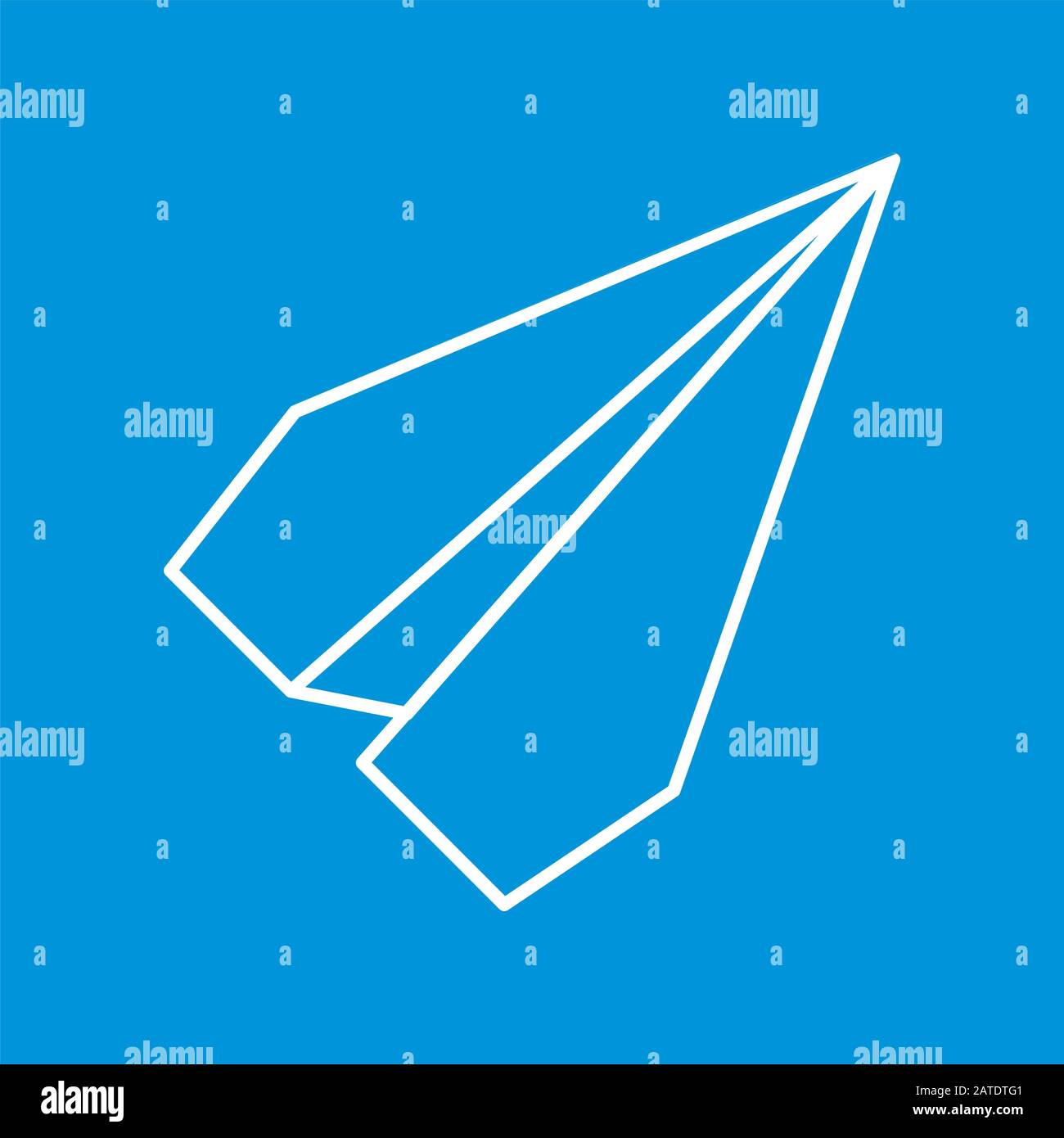 Paper plane navigational thin line icon sign. Paper origami airplane ...