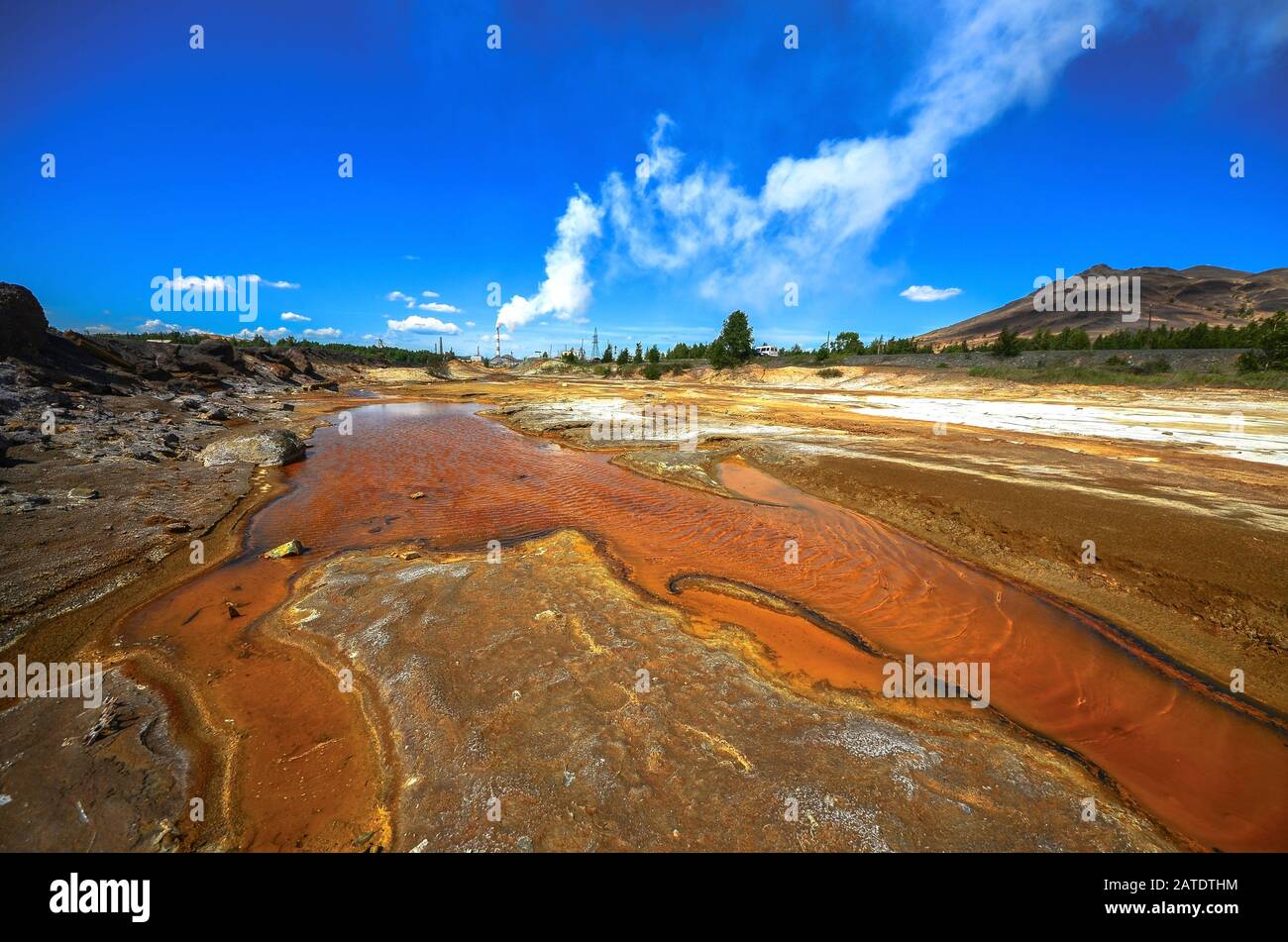 Environmental problem. Result of extraction and processing of copper ...