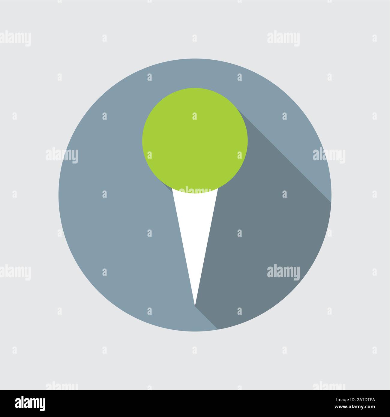Pin vector icon flat design. Pin icon in flat style with long shadow ...