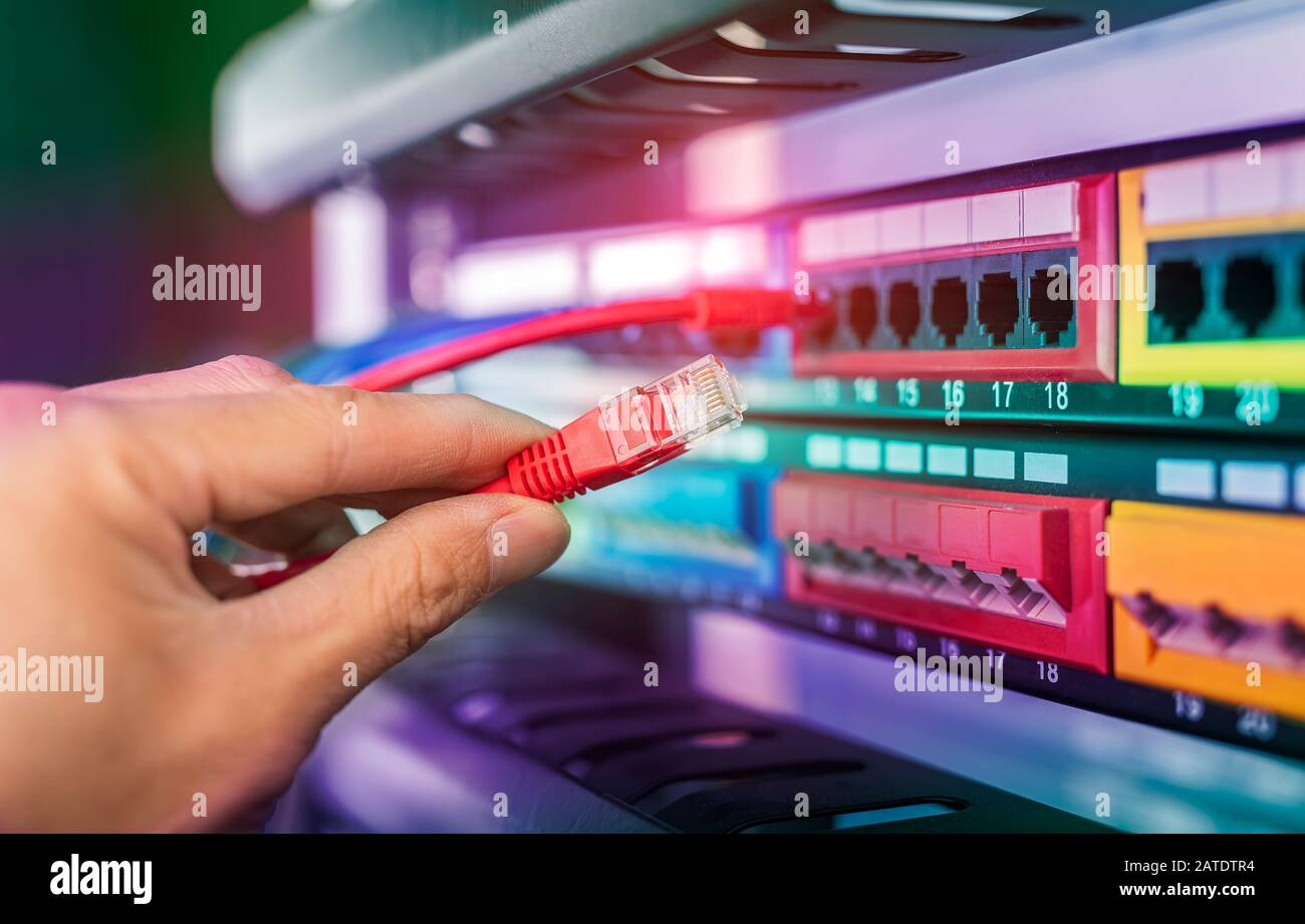 Network cable in switch and firewall in cloud computing data center ...