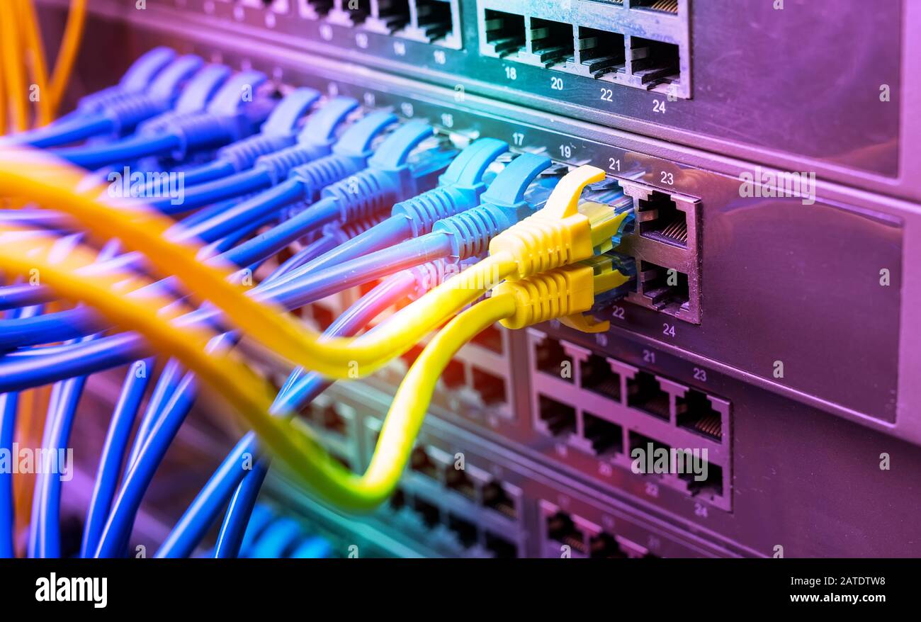 Network cable in switch and firewall in cloud computing data center ...