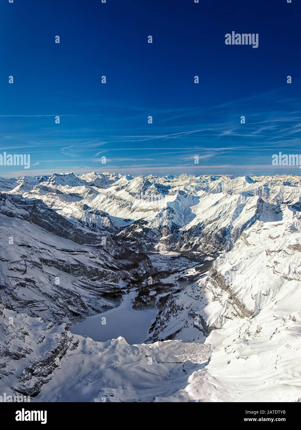 Alpine winter aerial landscape Stock Photo - Alamy