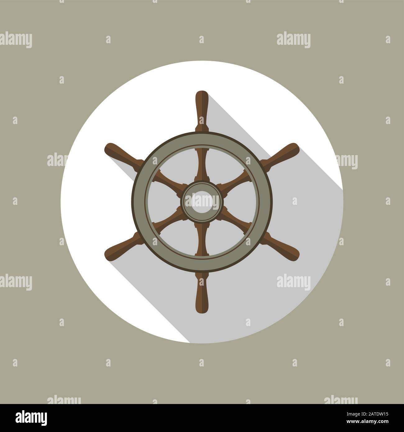 Ship helm vector icon flat design. Helm, steering wheel icon in flat ...