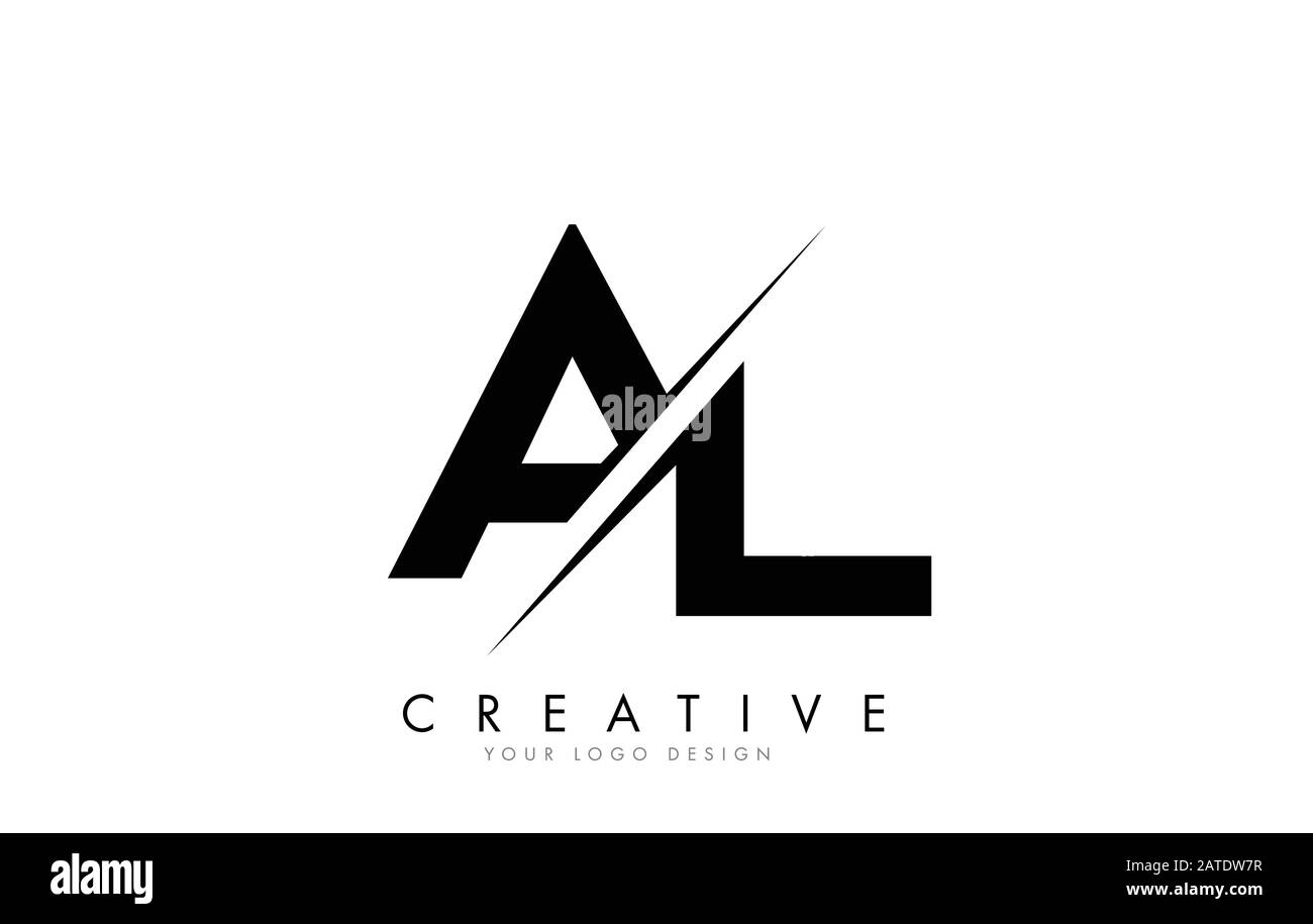 AL A L Letter Logo Design with a Creative Cut. Creative logo design ...