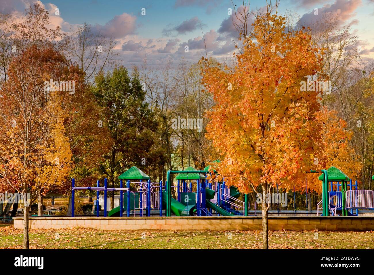 Blue Playground at Dusk Stock Photo - Alamy