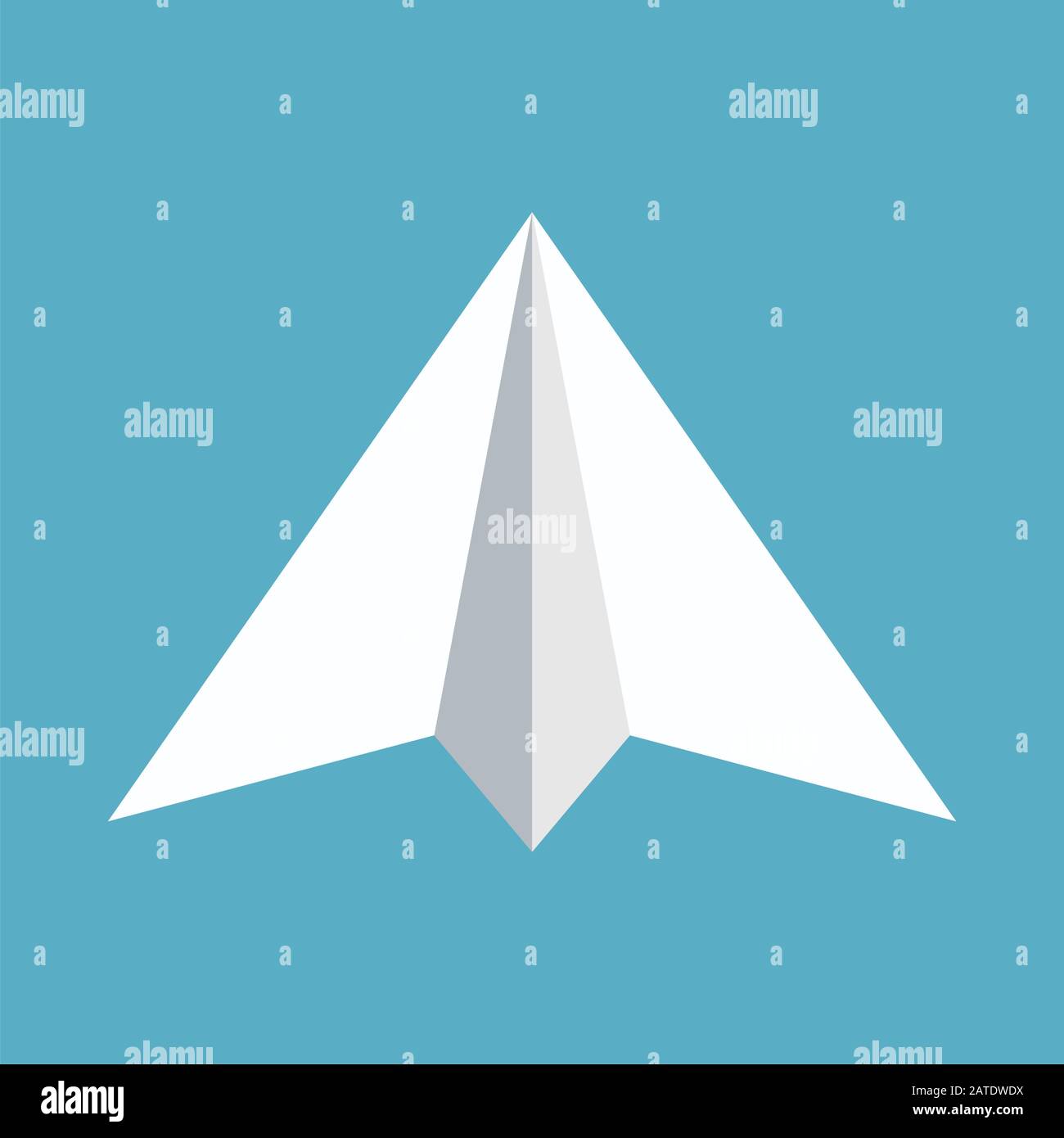 Paper plane icon isolated on blue background. Symbol of a papercraft ...