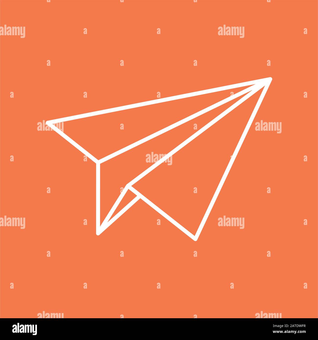 Paper plane navigational thin line icon sign. Paper origami airplane ...