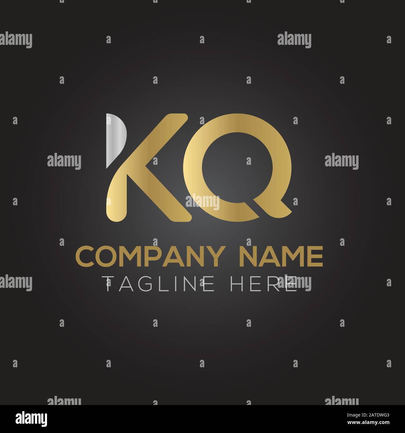 Initial ALphabet KQ Logo Design vector Template. Abstract Letter KQ ...