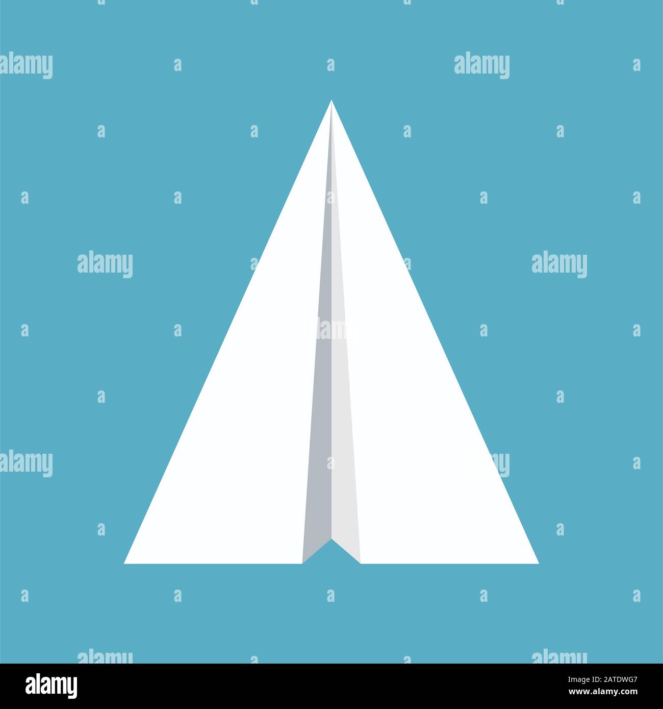 Paper plane icon isolated on blue background. Symbol of a papercraft ...