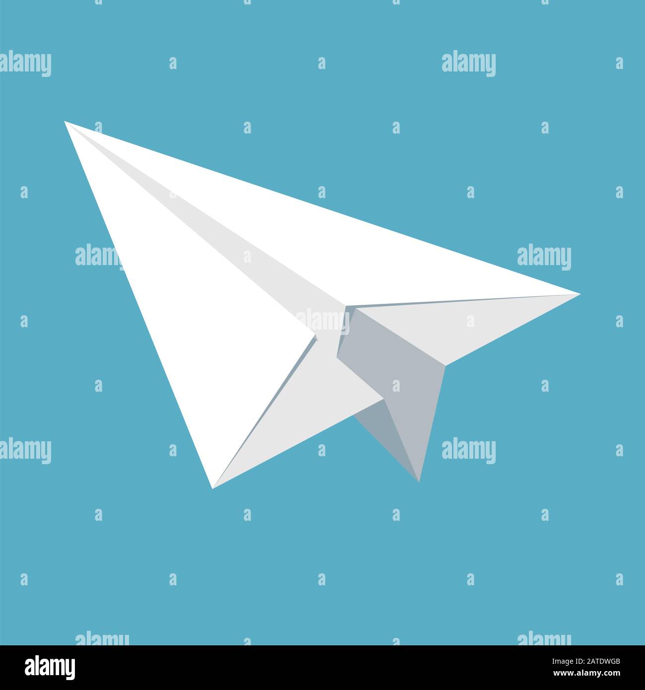 Paper plane icon isolated on blue background. Symbol of a papercraft ...