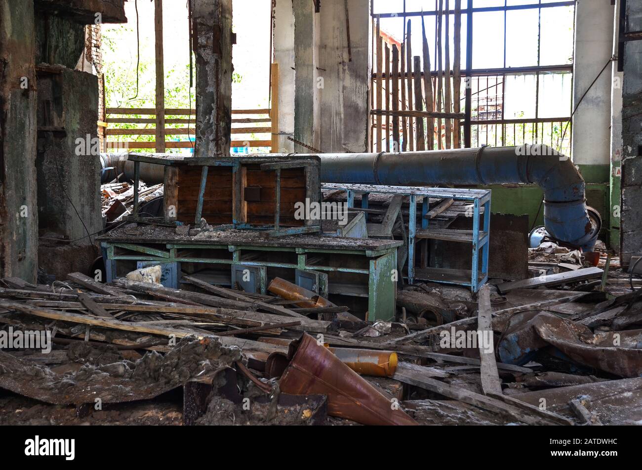 The abandoned chemical plant (Former Soviet Union) in Ufa. Abandoned ...