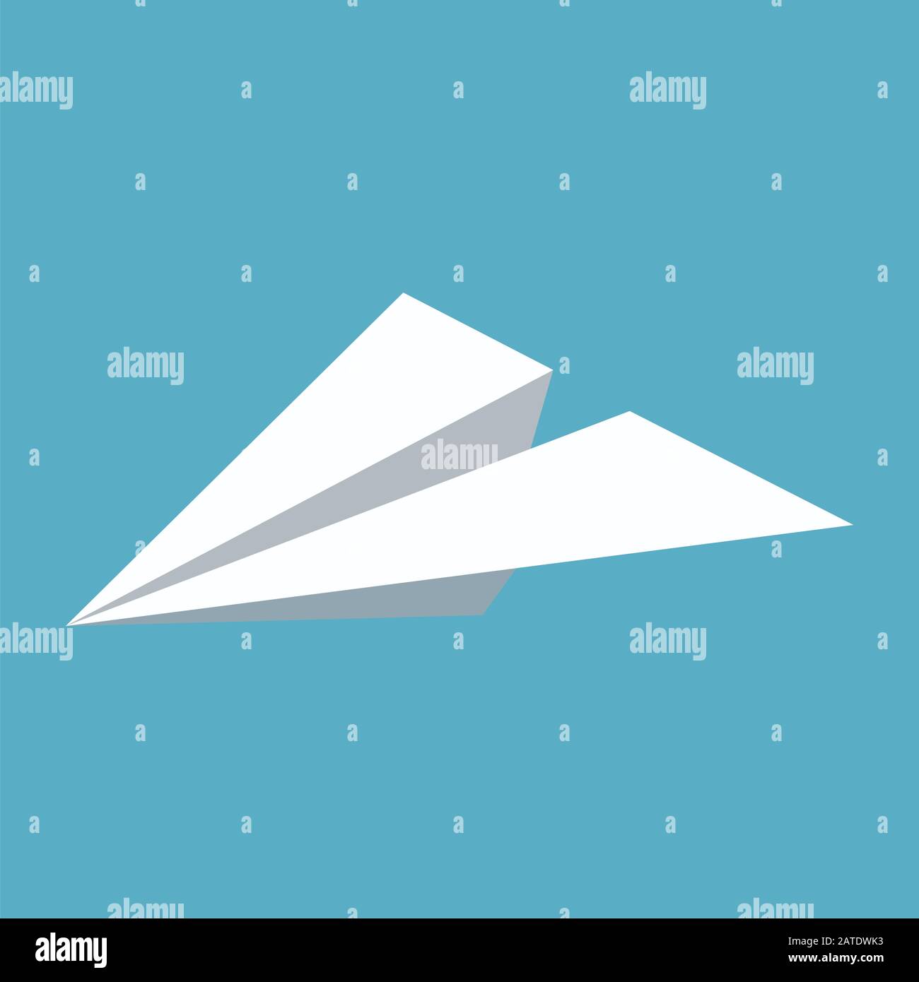Paper plane icon isolated on blue background. Symbol of a papercraft ...