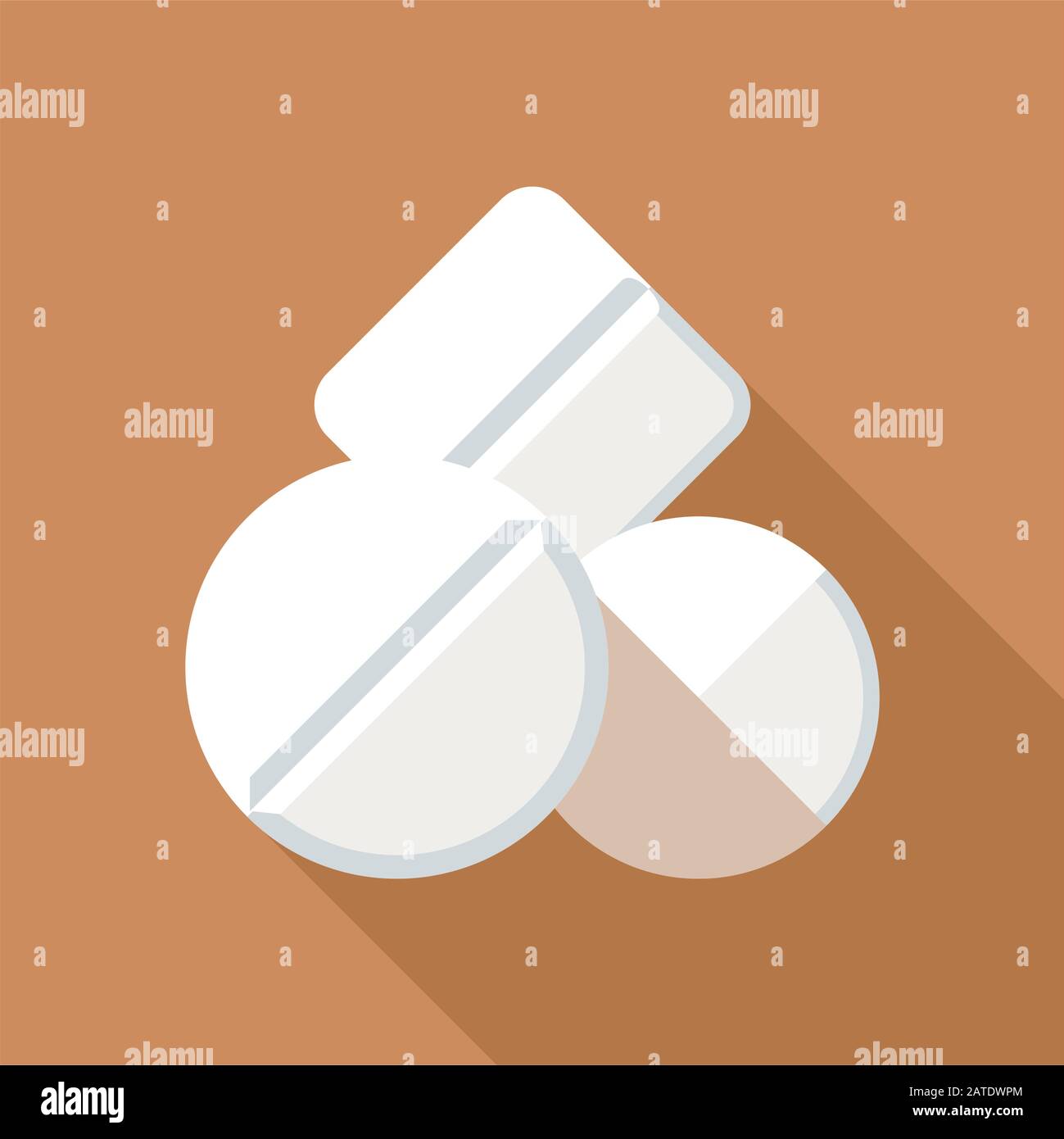 Medical pills flat icon. Stylized medication tablets symbol. Health ...
