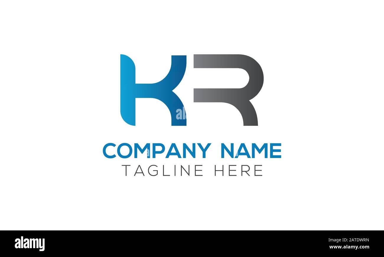 Initial ALphabet KR Logo Design vector Template. Abstract Letter KR ...
