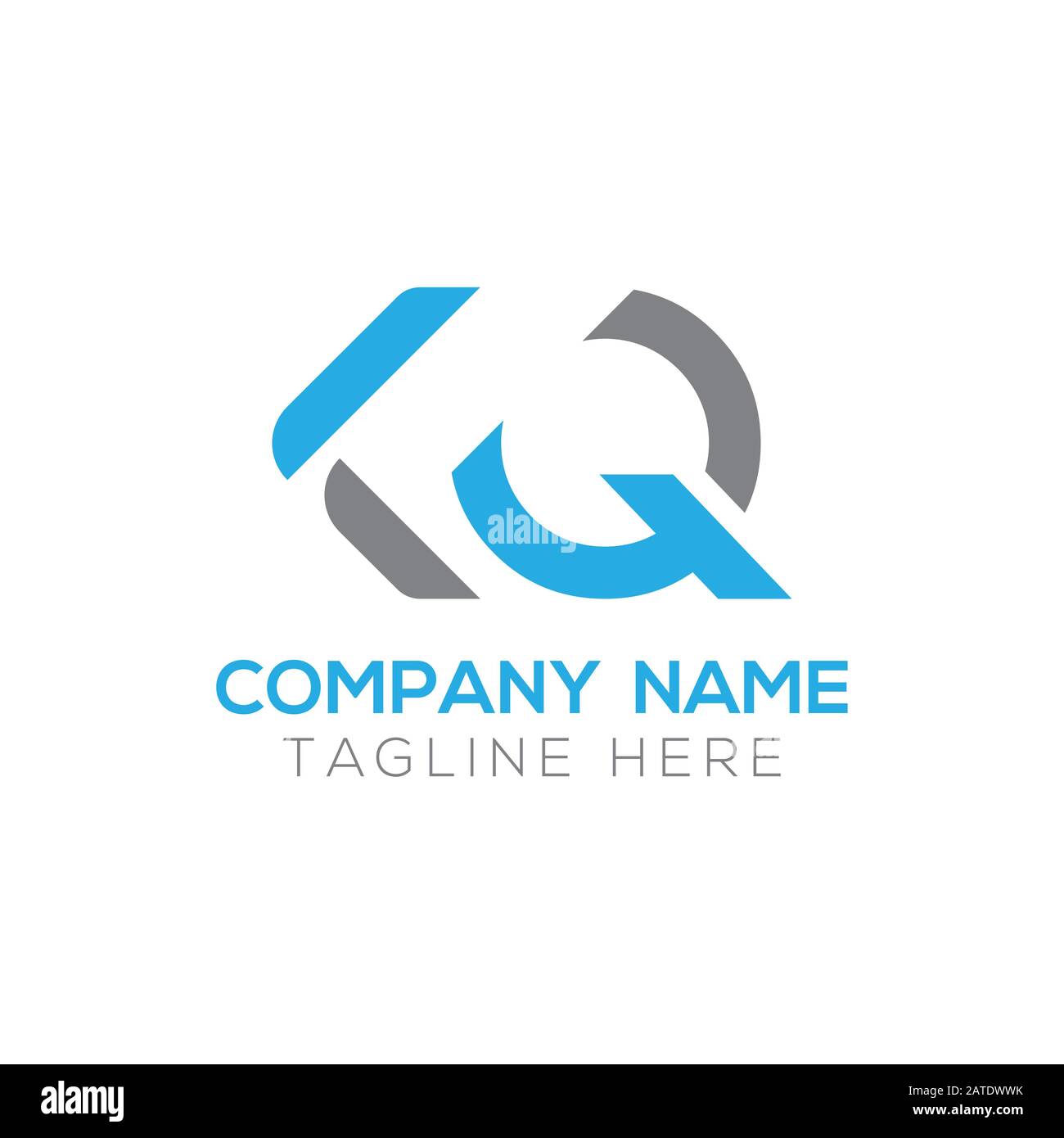 Initial ALphabet KQ Logo Design vector Template. Abstract Letter KQ ...