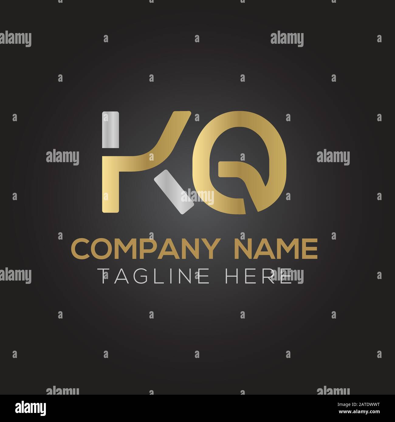 Initial ALphabet KQ Logo Design vector Template. Abstract Letter KQ ...
