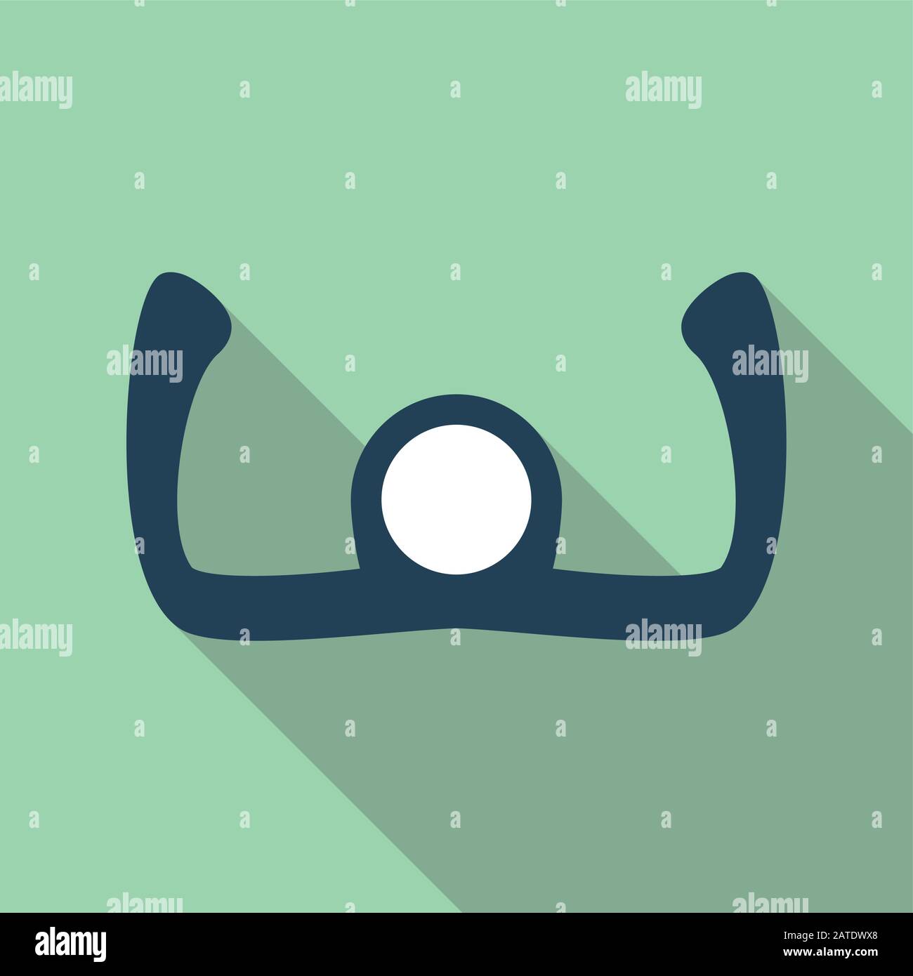 Aircraft control wheel flat icon with long shadow isolated on one-color ...