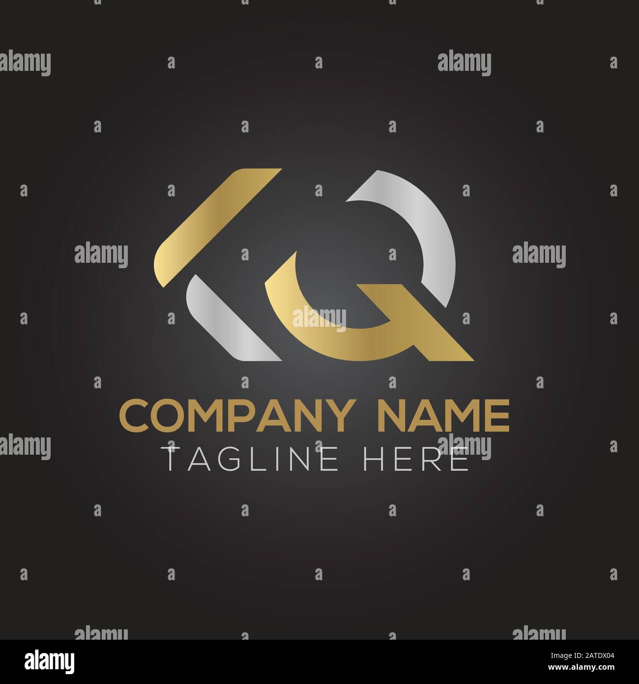 Initial ALphabet KQ Logo Design vector Template. Abstract Letter KQ ...