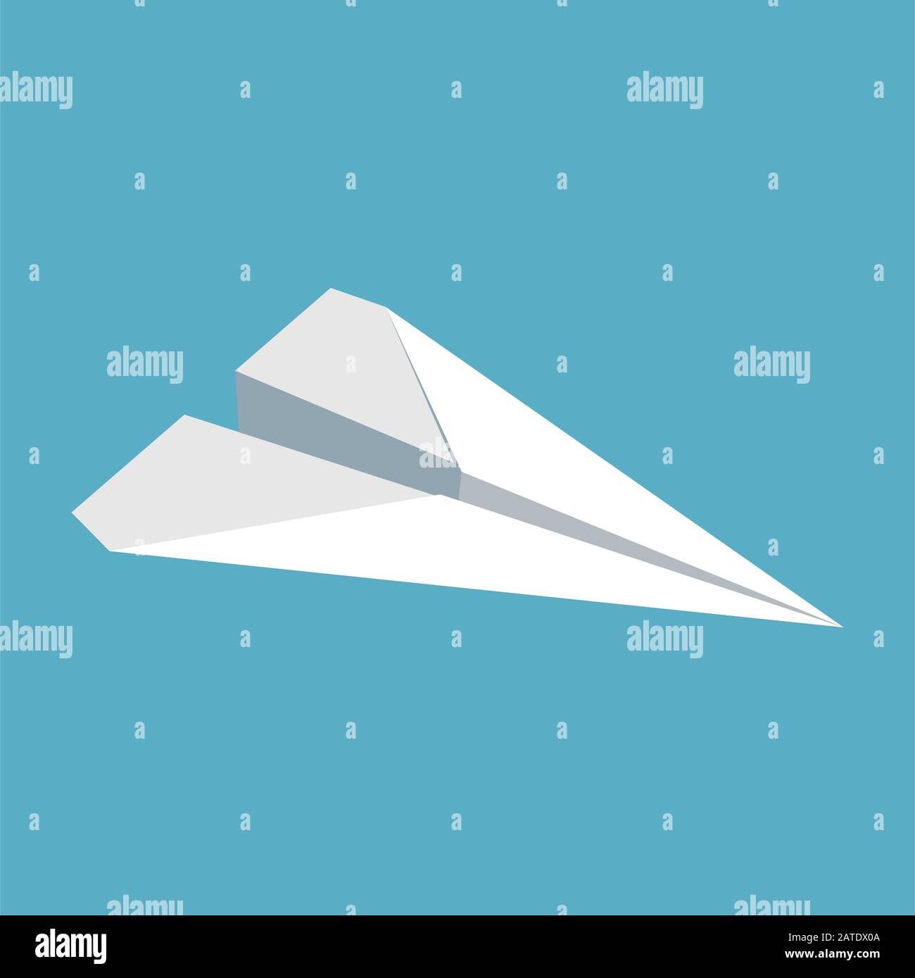 Paper plane icon isolated on blue background. Symbol of a papercraft ...