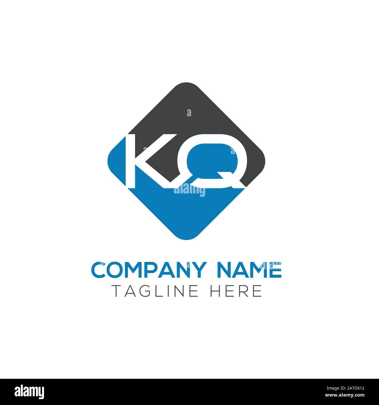 Initial ALphabet KQ Logo Design vector Template. Abstract Letter KQ ...