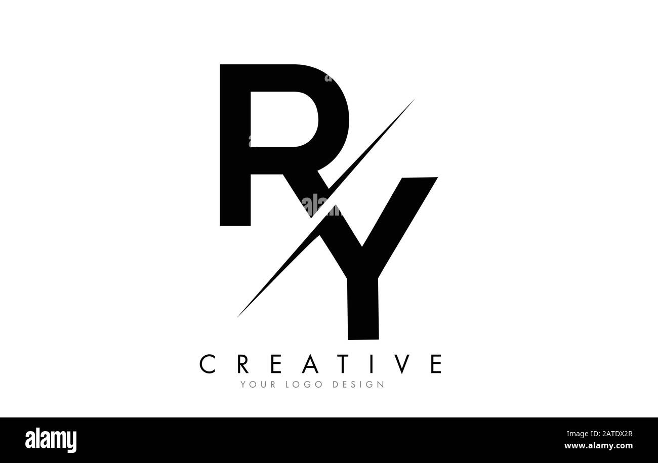RY R Y Letter Logo Design with a Creative Cut. Creative logo design ...