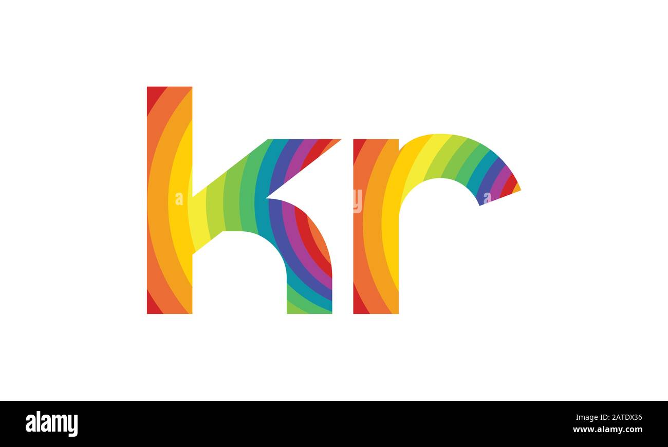 Initial ALphabet KR Logo Design vector Template. Abstract Letter KR ...