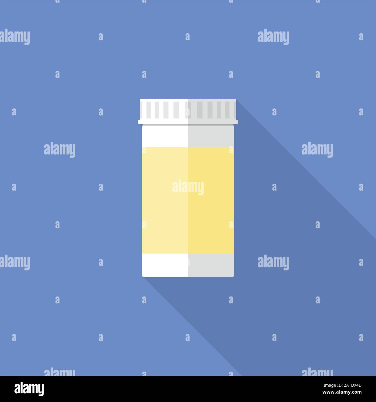 Pills packaging container flat icon. White plastic bottle with medical ...