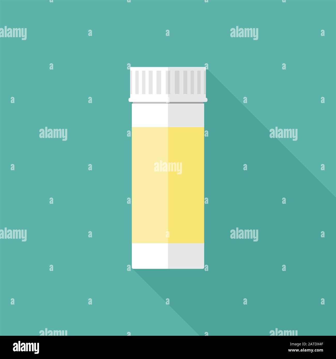 Pills packaging container flat icon. White plastic bottle with medical ...