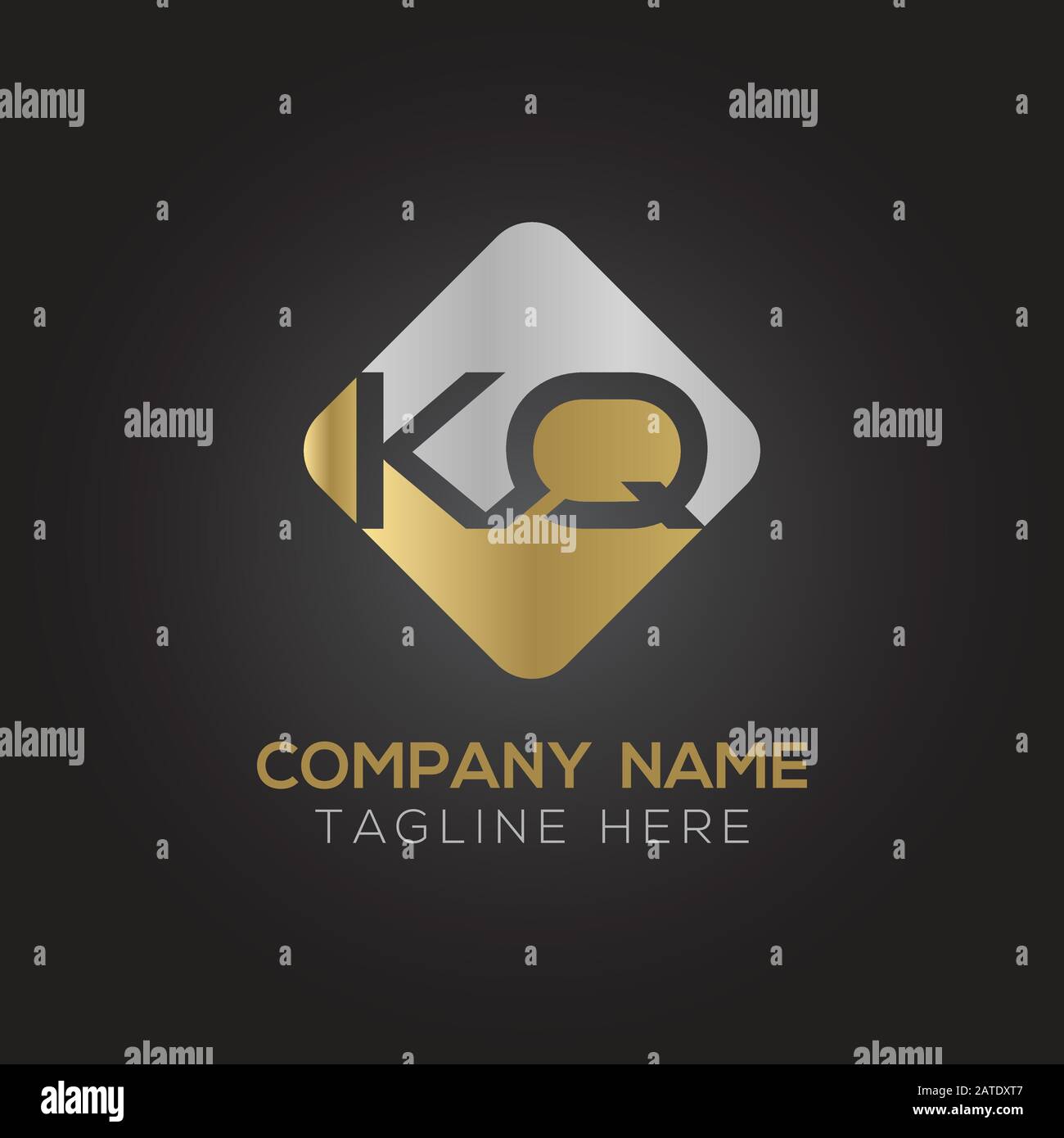 Initial ALphabet KQ Logo Design vector Template. Abstract Letter KQ ...