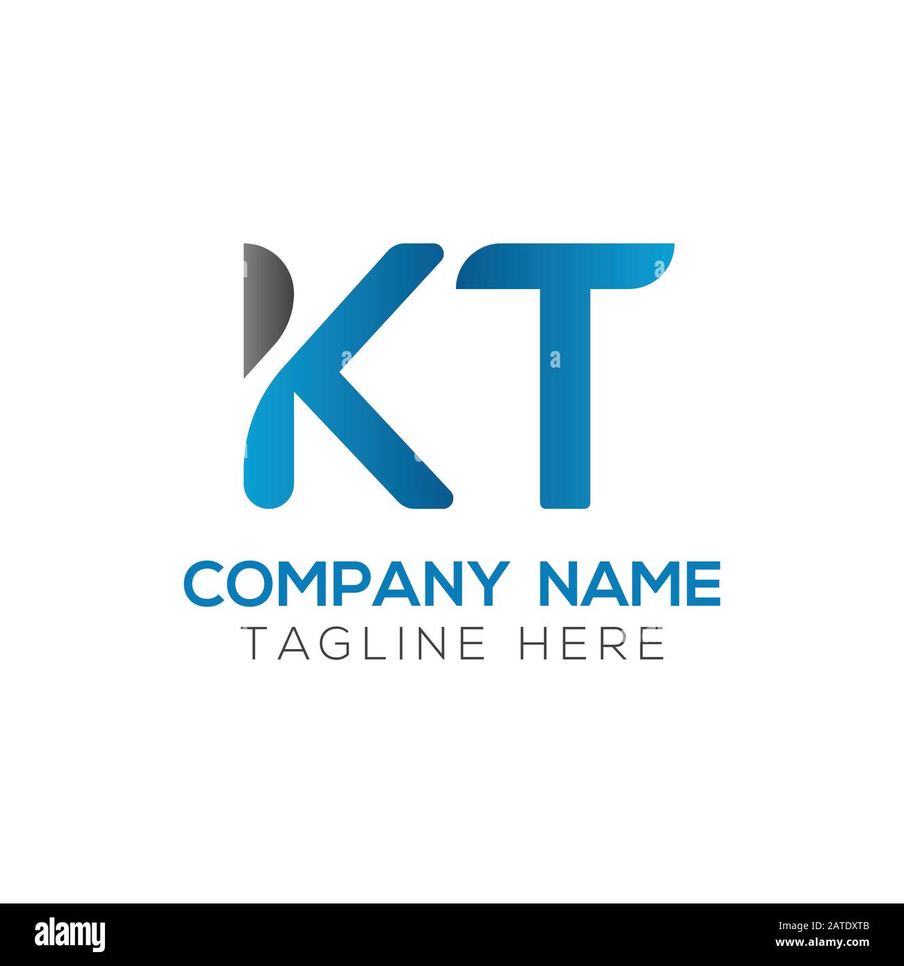 Initial ALphabet KT Logo Design vector Template. Abstract Letter KT ...
