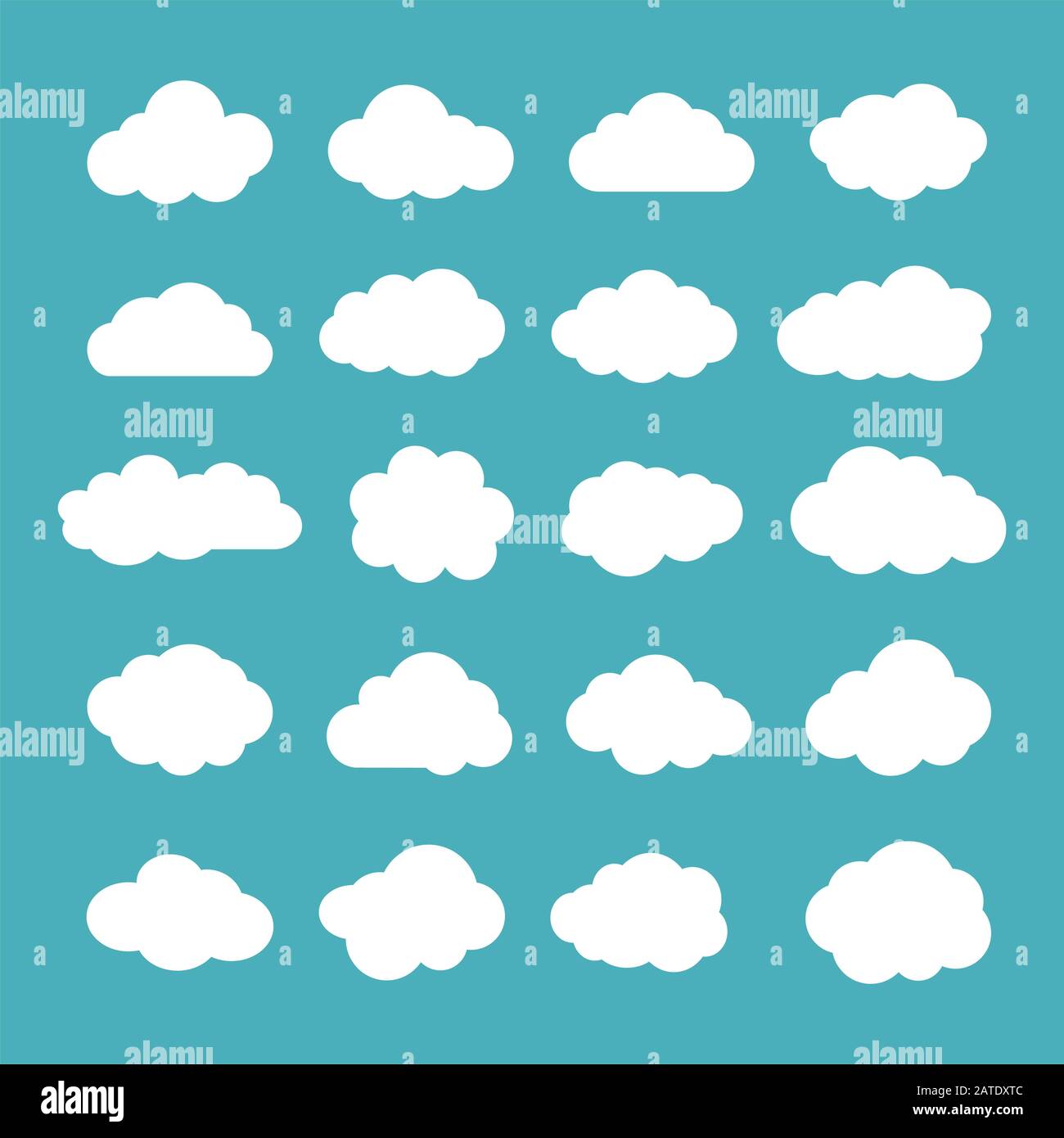 Clouds. Cloud shapes flat icons set. Cloud symbols. Clouds isolated on ...
