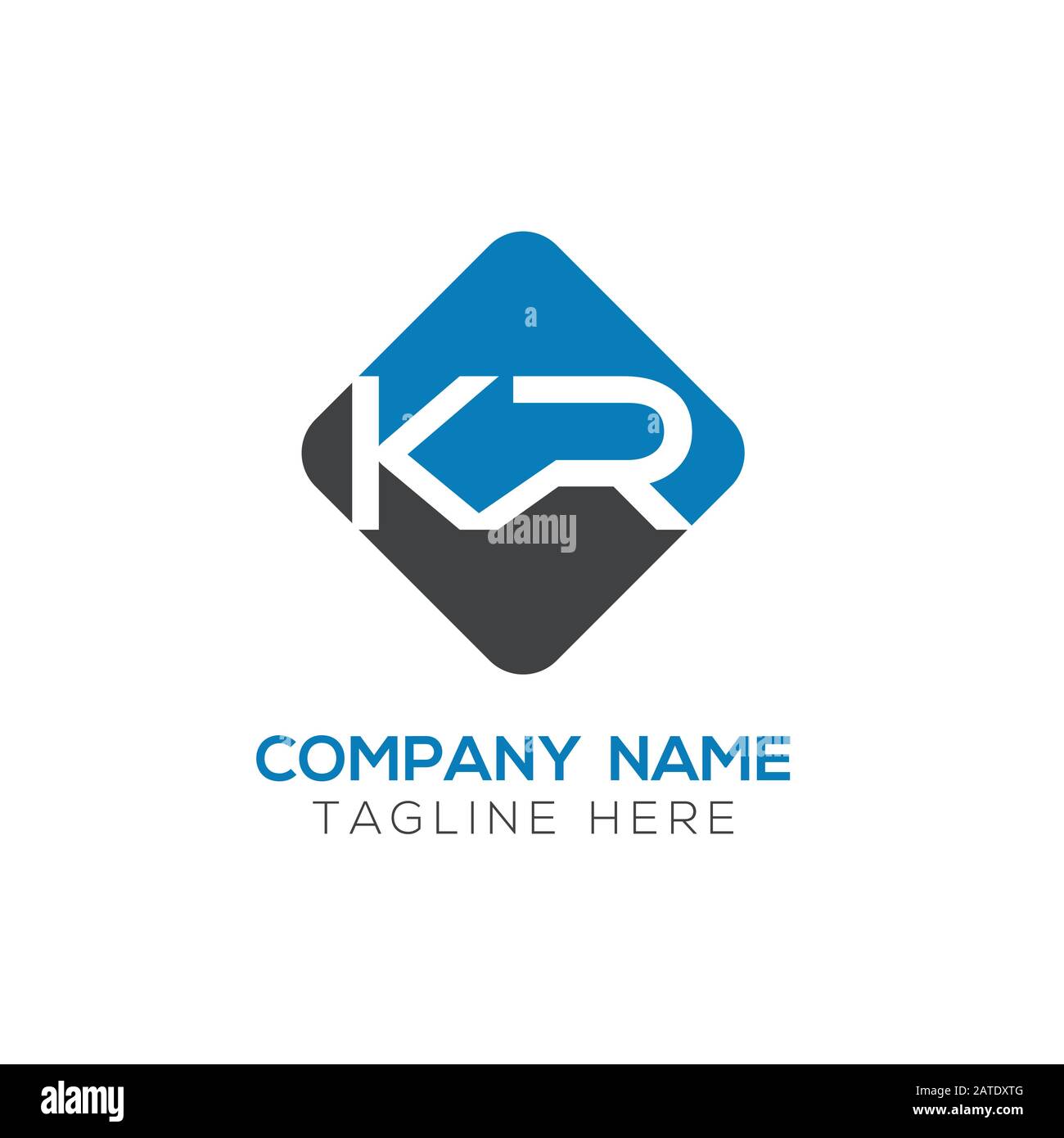 Initial ALphabet KR Logo Design vector Template. Abstract Letter KR ...