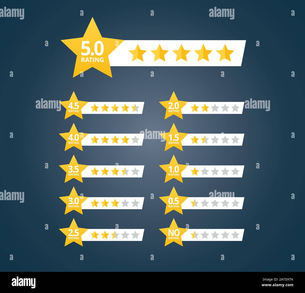 Stars rating design elements kit. Set of star shapes for ranking interface. Voting symbols from ...