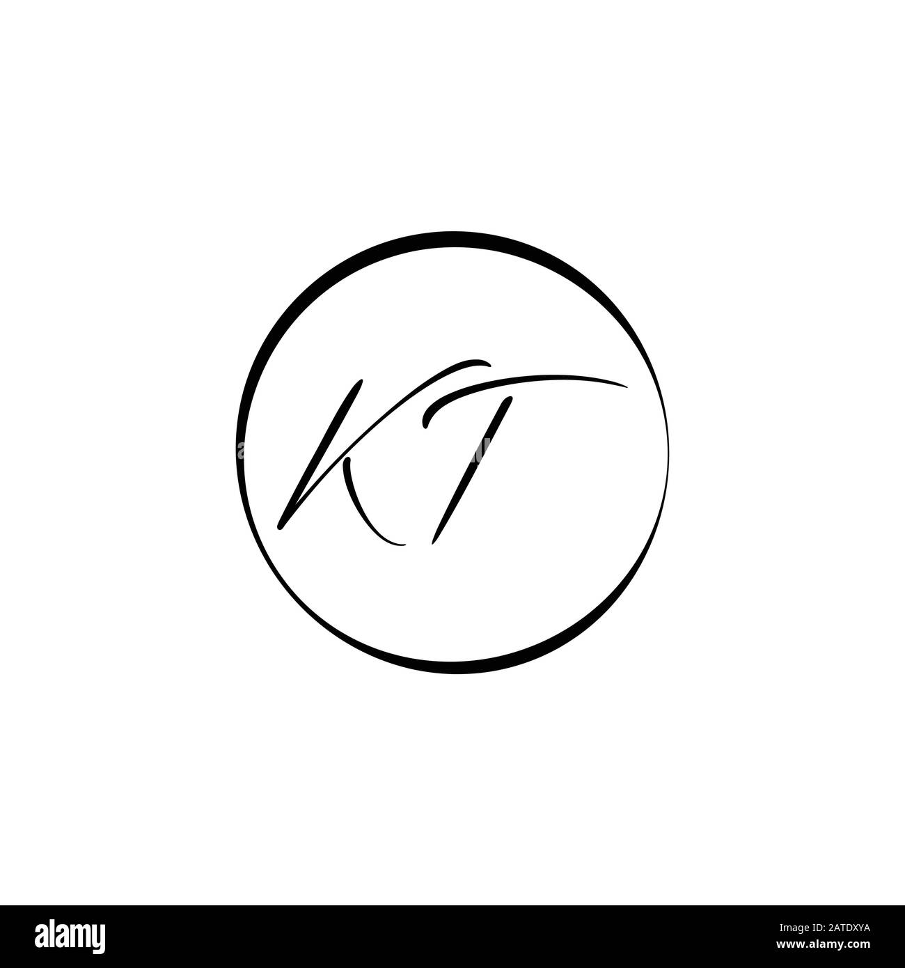 Initial ALphabet KT Logo Design vector Template. Abstract Letter KT Linked Logo Stock Vector ...