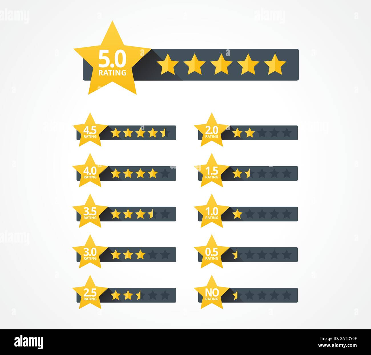 Set of stars rating design elements. Kit of star shapes for ranking ...
