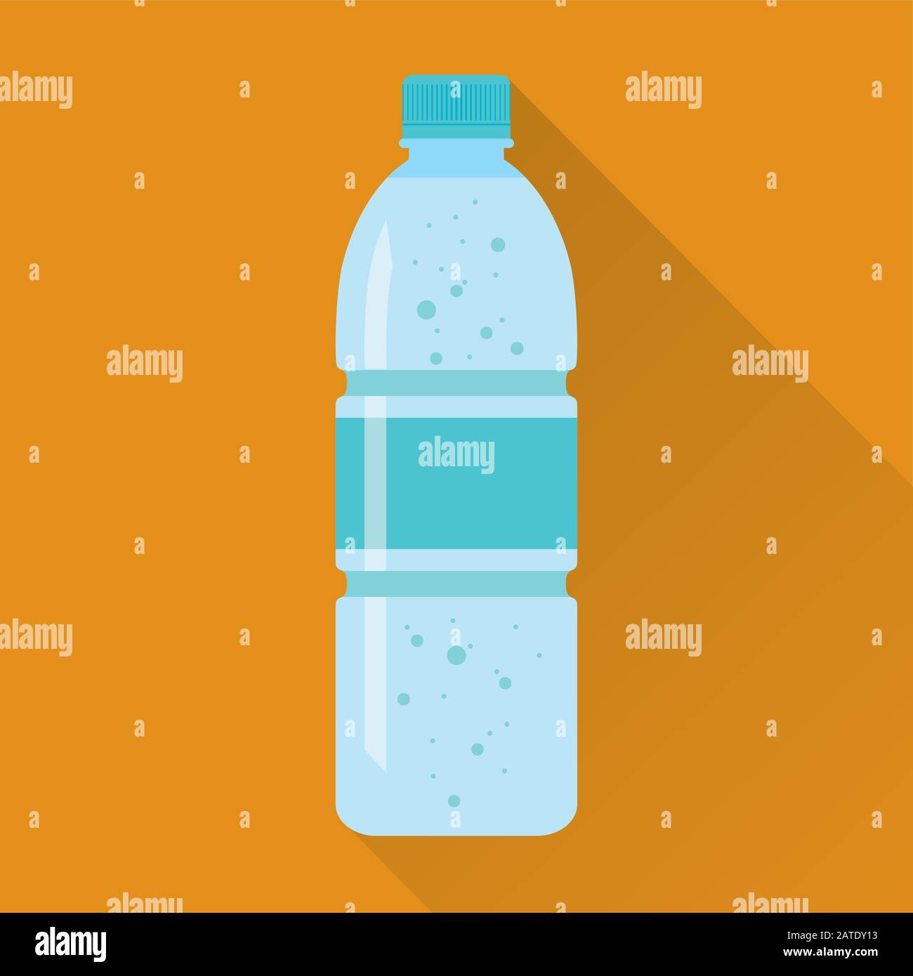 Plastic bottle of fresh sparkling water icon in flat style isolated on ...