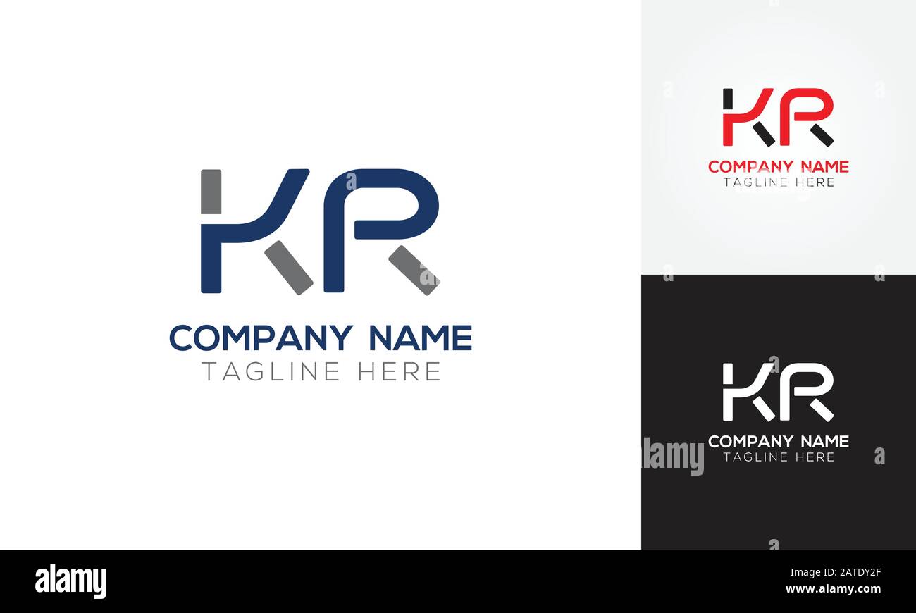 Initial ALphabet KR Logo Design vector Template. Abstract Letter KR ...